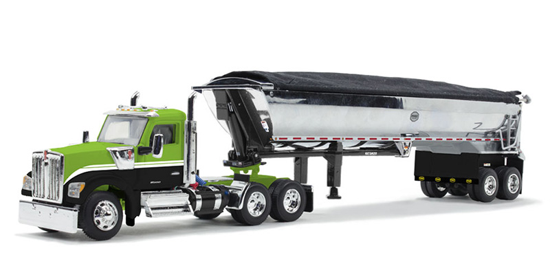 60-1660 Kenworth W990 Day Cab Lime Green/Black with MAC Half-Round End ...